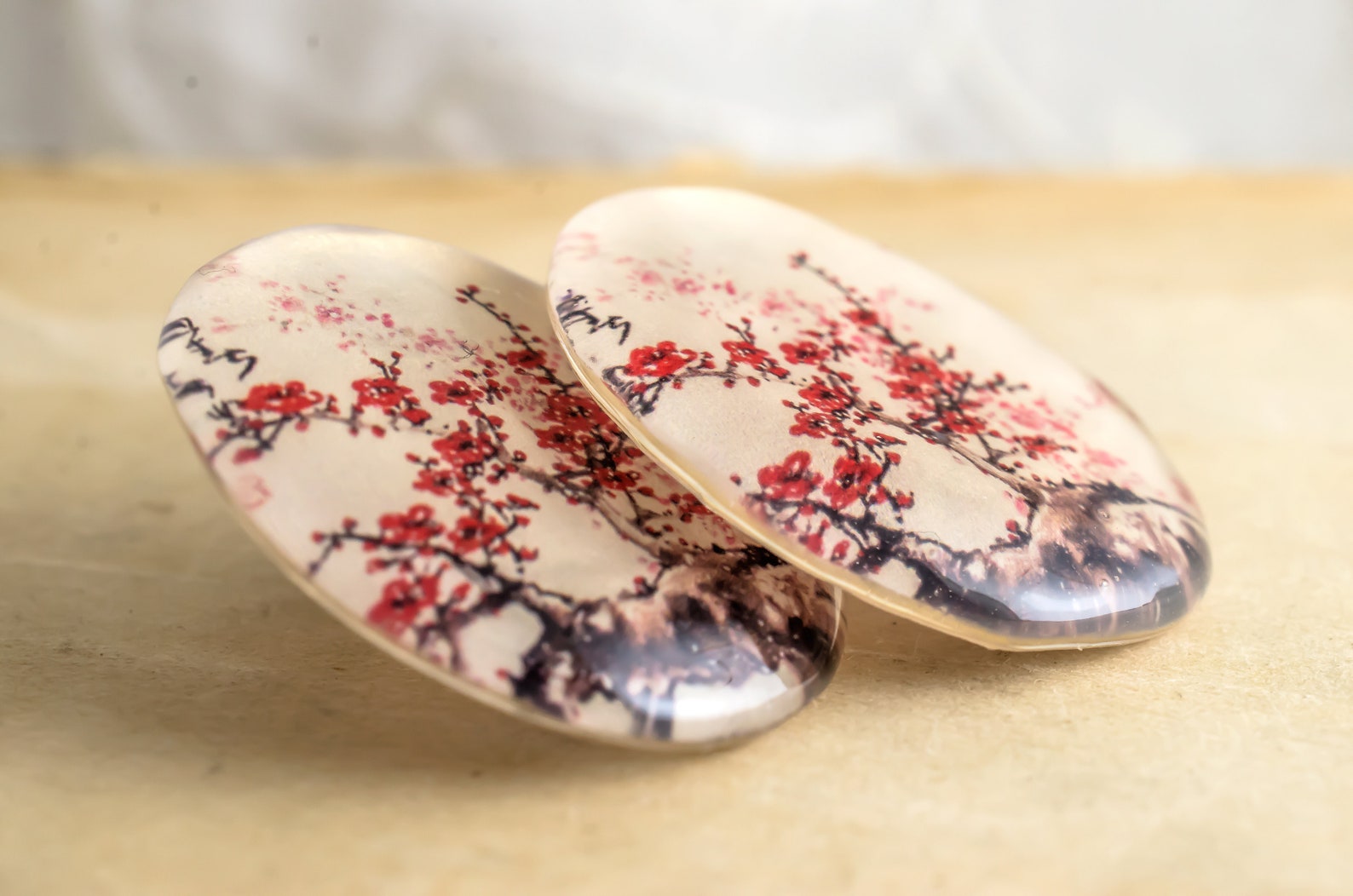 Japanese Sakura Earrings Resin Earrings Cherry Blossom | Etsy