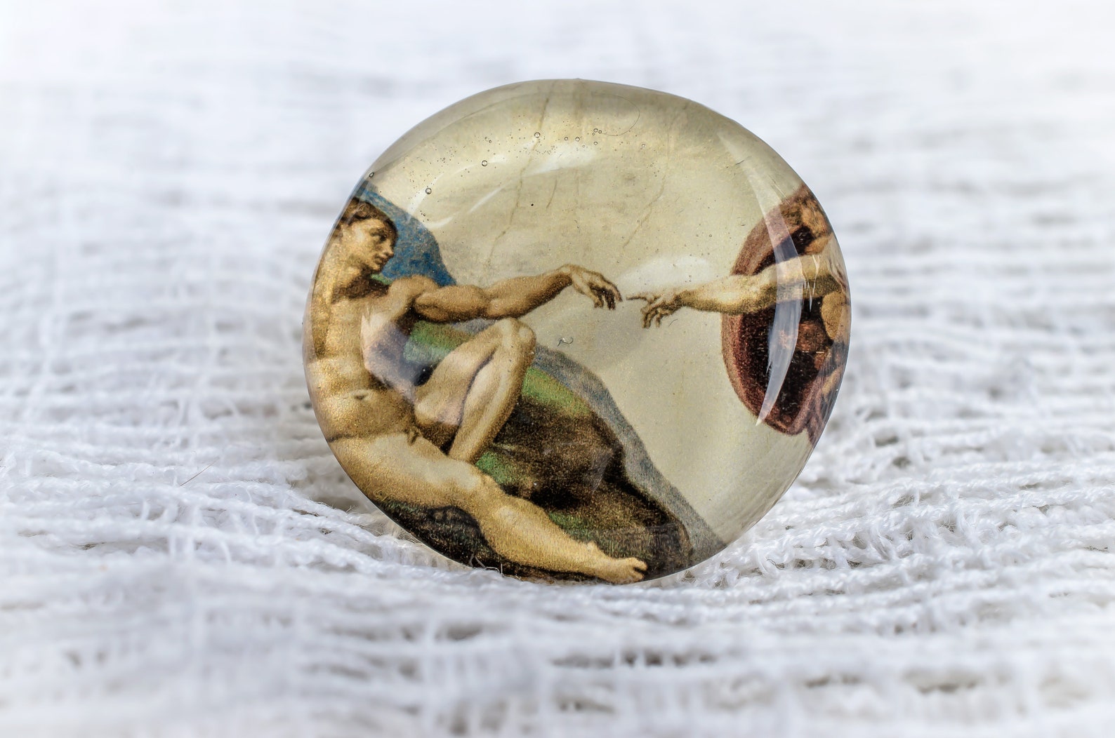 Creation of Adam Ring Resin Ring Large Ring Famous Painting | Etsy