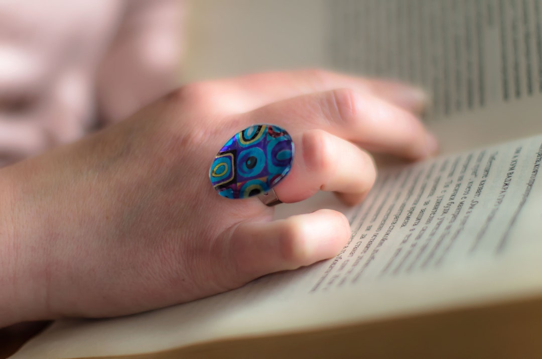 Kandinsky Ring, Circle Resin Ring, Cubism Ring, Art Lover Gift ...