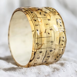 Music Notes Bracelet, Music Lover Gift, Avant Garde Jewelry, Resin ...