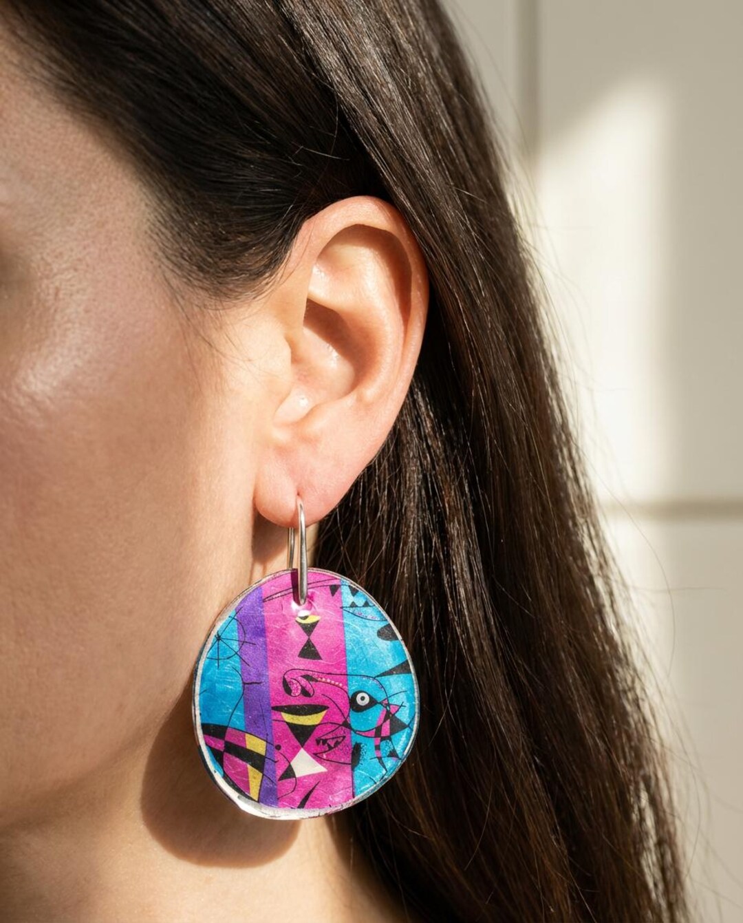 Joan Miró Art Earrings, Surrealist Resin Dangle Jewelry - Etsy