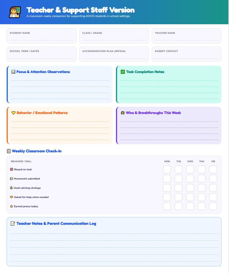 ADHD Kids Planner | Gamified Routine, Focus, Emotion Tracker (digital ...