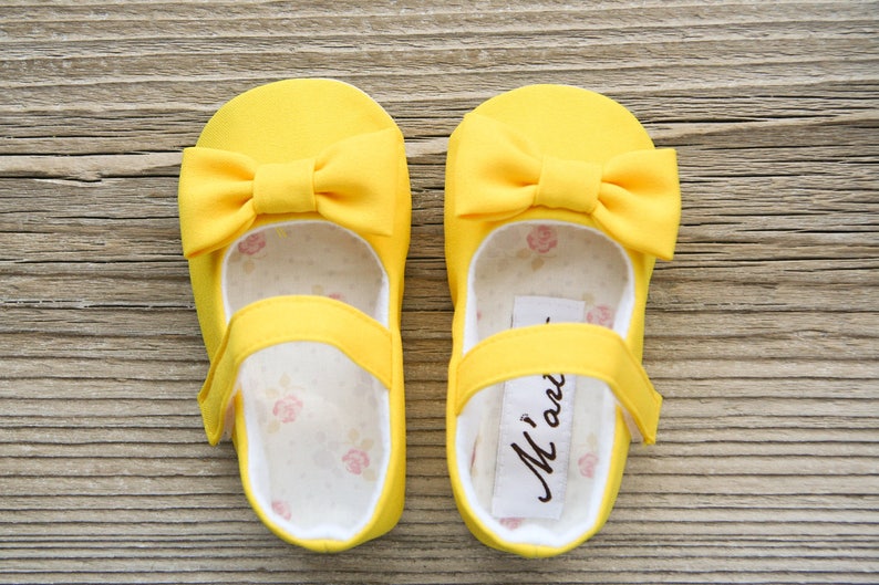 Yellow Baby Girl Shoes With RUFFLES or BOWS Easter Outfit - Etsy