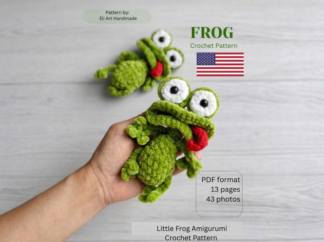 Amigurumi Frog Crochet Pattern, Beginner Friendly PDF, 13 Pages ...