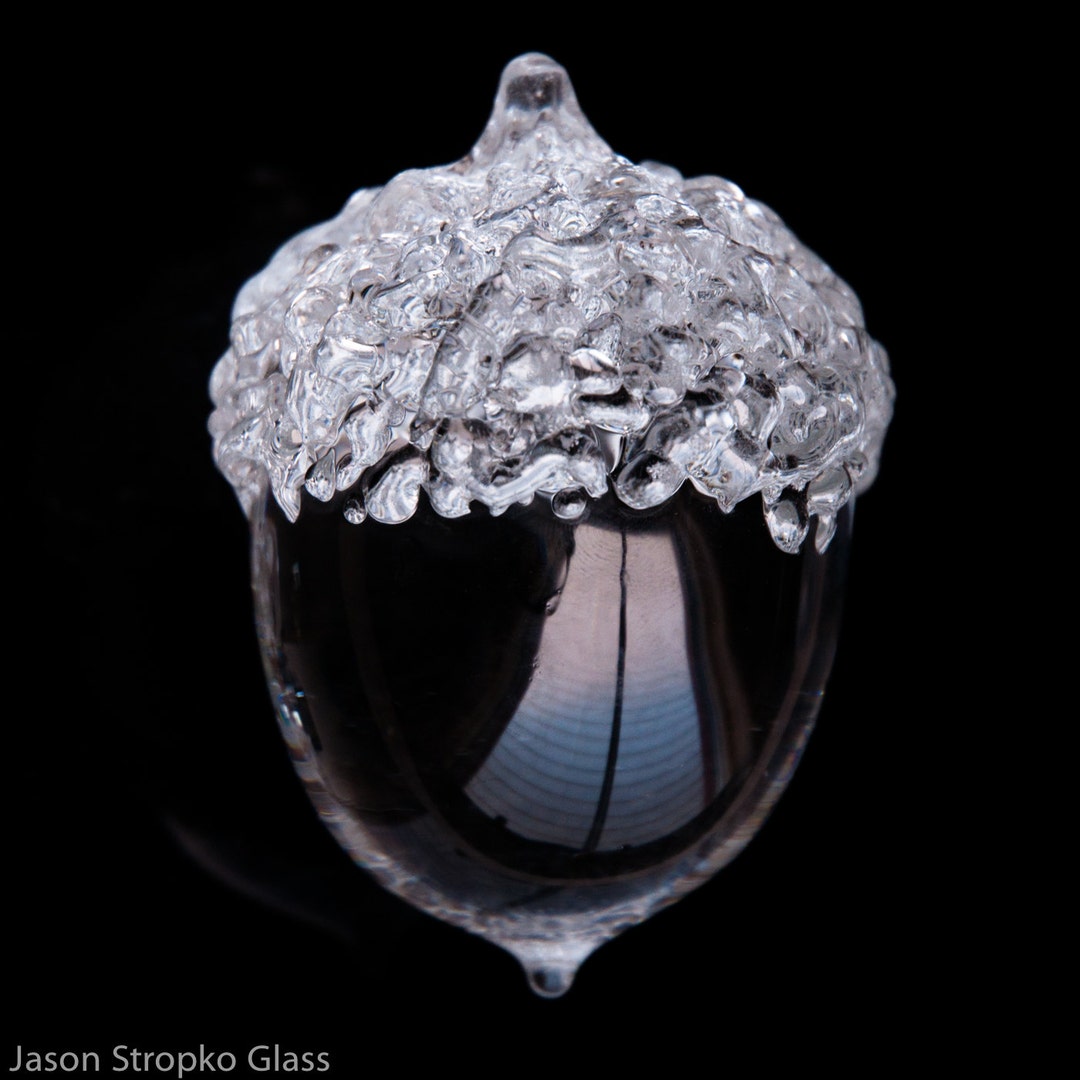 Solid Glass Acorn Ornament for Interior Decoration, Handblown by ...