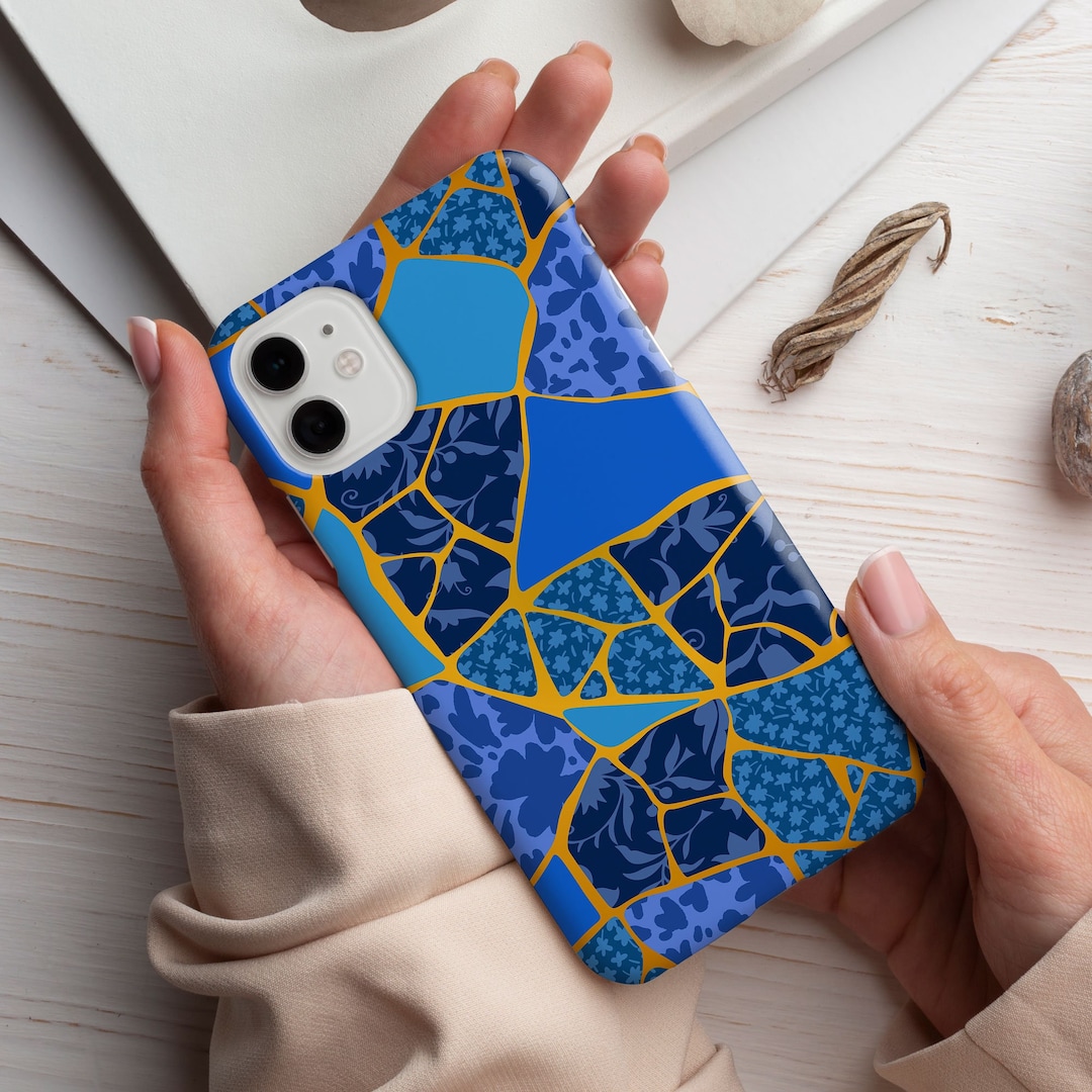 Blue Kintsugi Mosaic Phone Case - iPhone & Samsung - All Models - Etsy