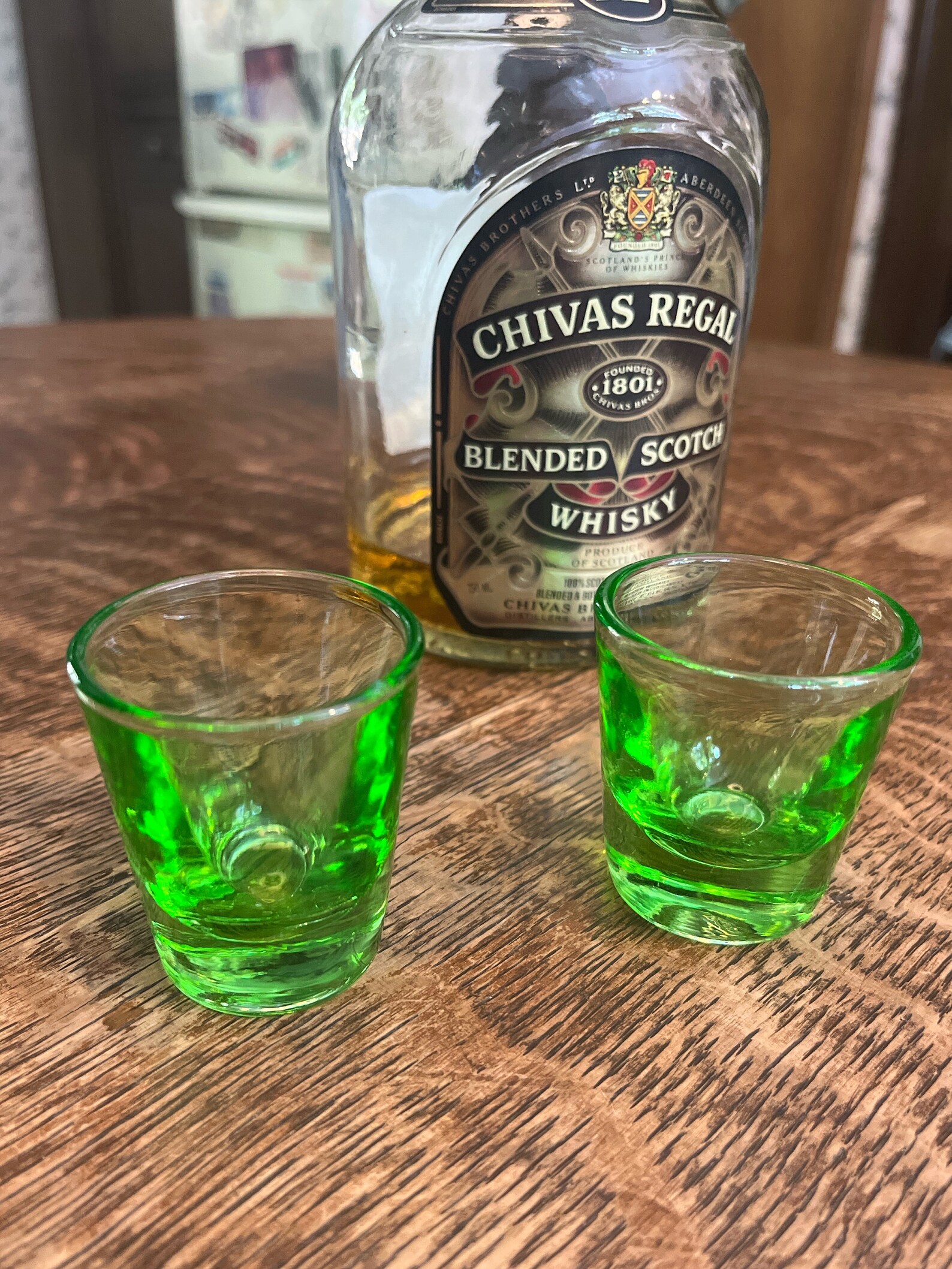 A Pair of Mid Century Modern Green Shot Glasses - Etsy