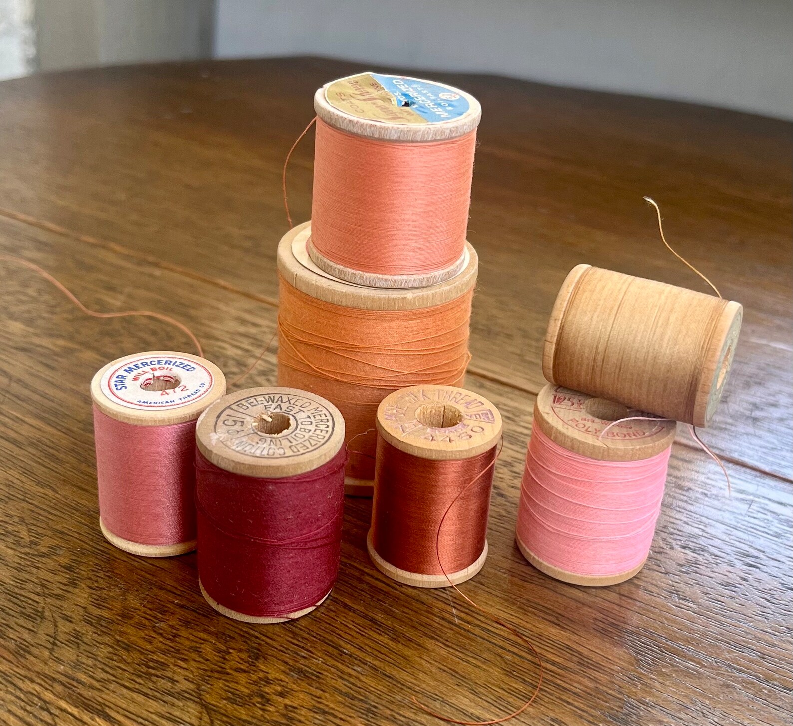 Antique Wooden Spools With Original Threads Pick Your Color Group ...