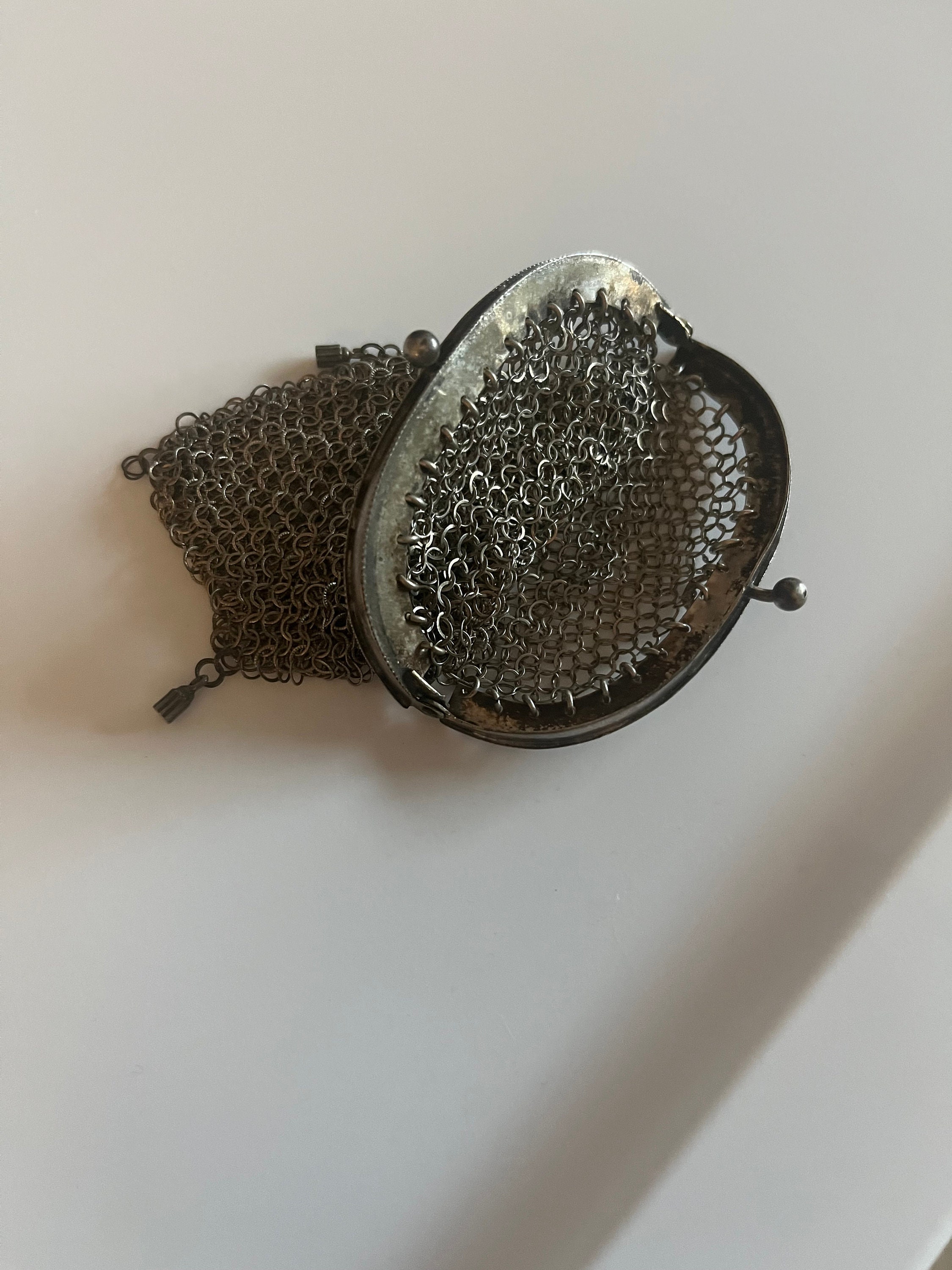 Art Deco Silver Mesh Coin Purse - Etsy