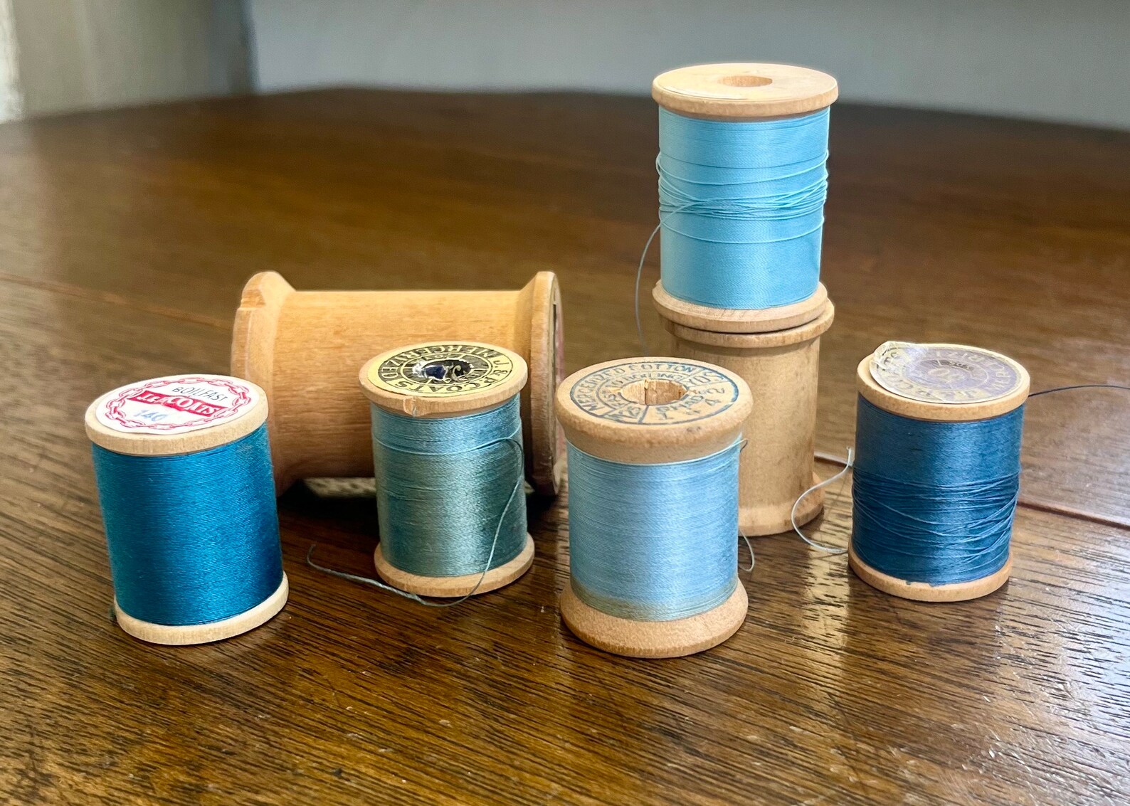 Antique Wooden Spools With Original Threads Pick Your Color Group ...