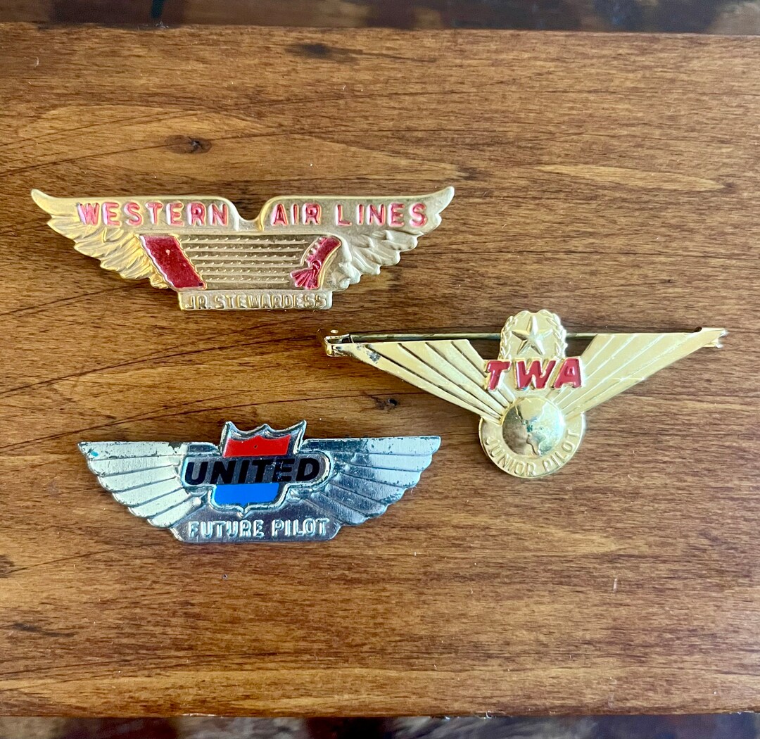 3 Junior Pilot Vintage Airline Wings - Etsy