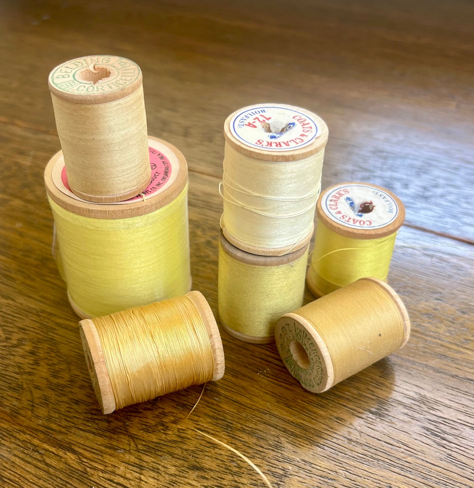 Antique Wooden Spools With Original Threads Pick Your Color Group ...