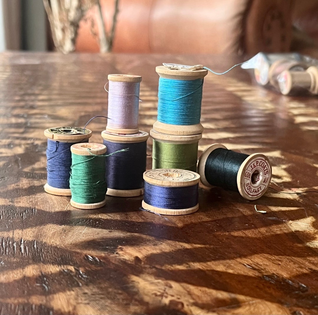 Antique and Vintage Wooden Small and Very Small Spools With Original ...