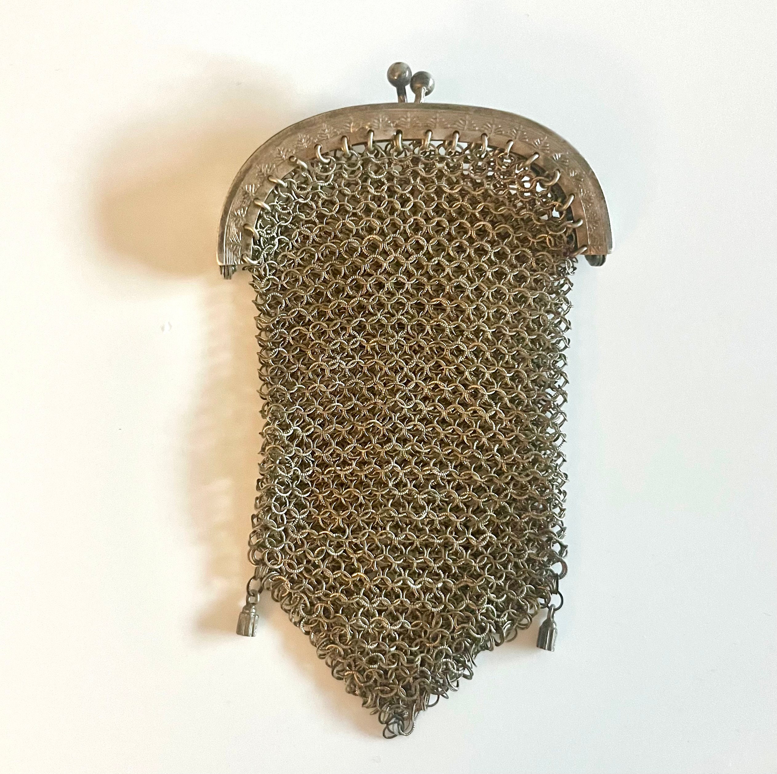 Art Deco Silver Mesh Coin Purse - Etsy