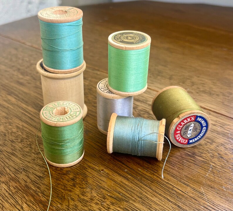 Antique Wooden Spools With Original Threads Pick Your Color Group ...