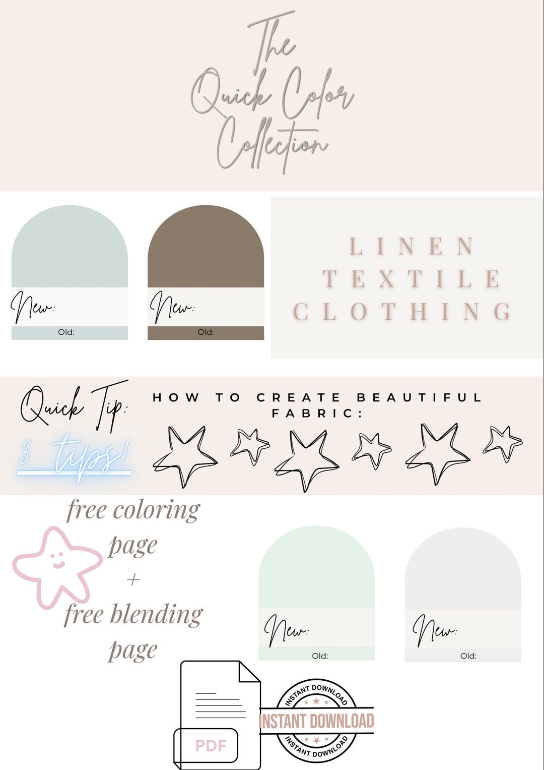 Linen Clothing Color Palette Pack | Alcohol Marker Fabric Textures ...
