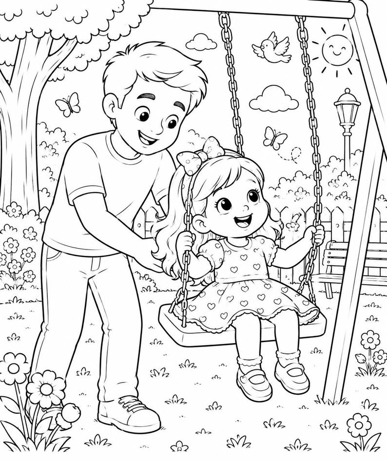 Daddy Daughter Coloring Book | Father's Day Activity | 25+ Pages ...