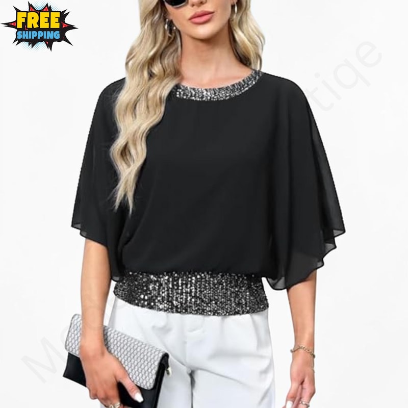 Chiffon Batwing Tops - Etsy