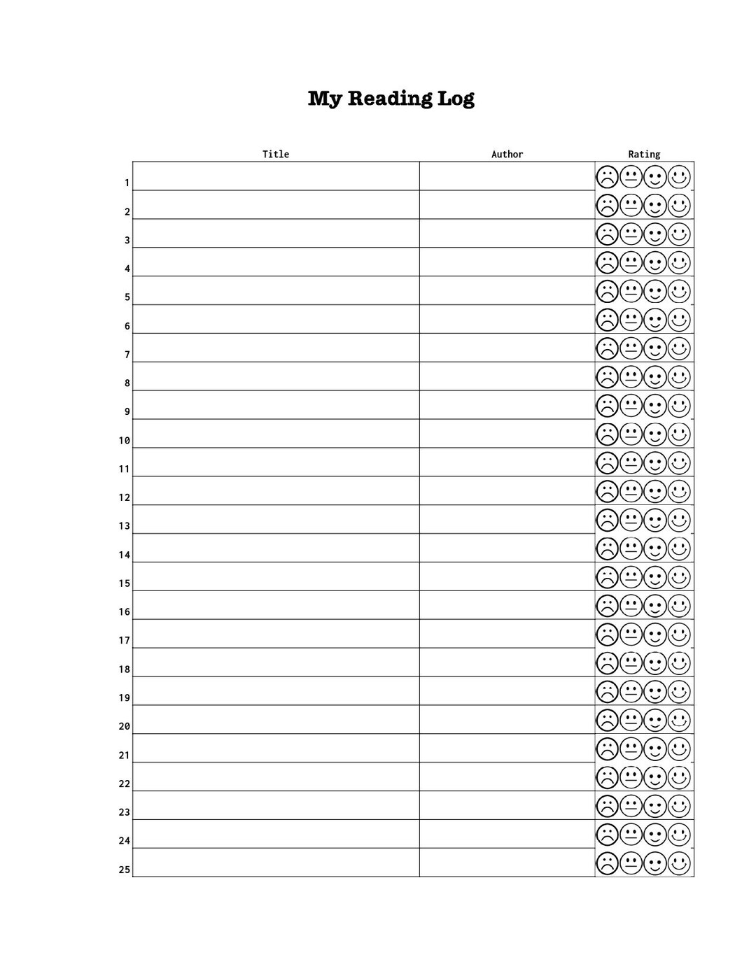 Printable Reading Log, Book Log, Book Report, Homeschool Book Log - Etsy
