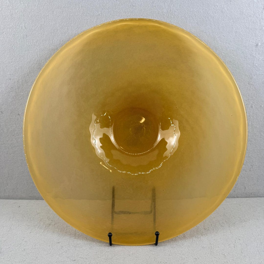 Rare Blenko Golden Wavelink Spun Glass Platter Hank Adams Era 15" MCM ...