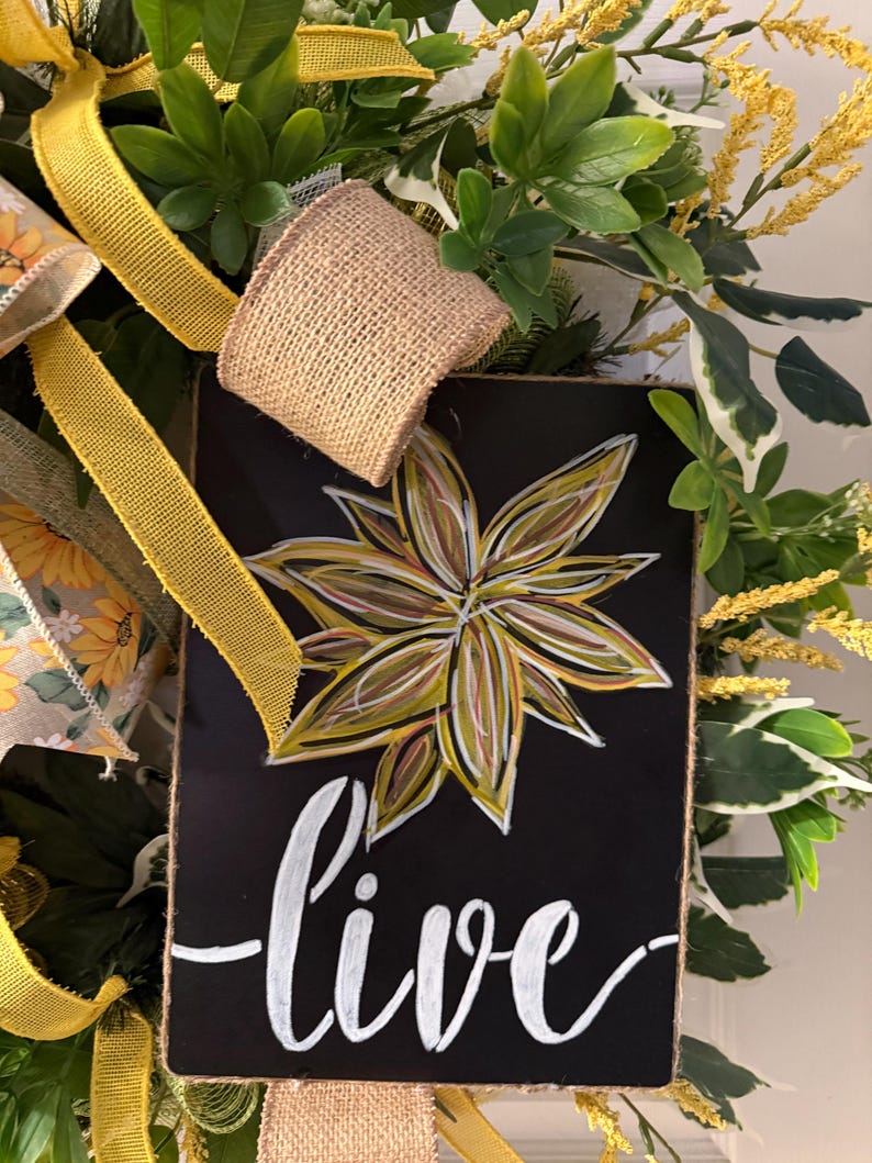 Summer Hand Made Wreath With Hand Painted Sign - Etsy