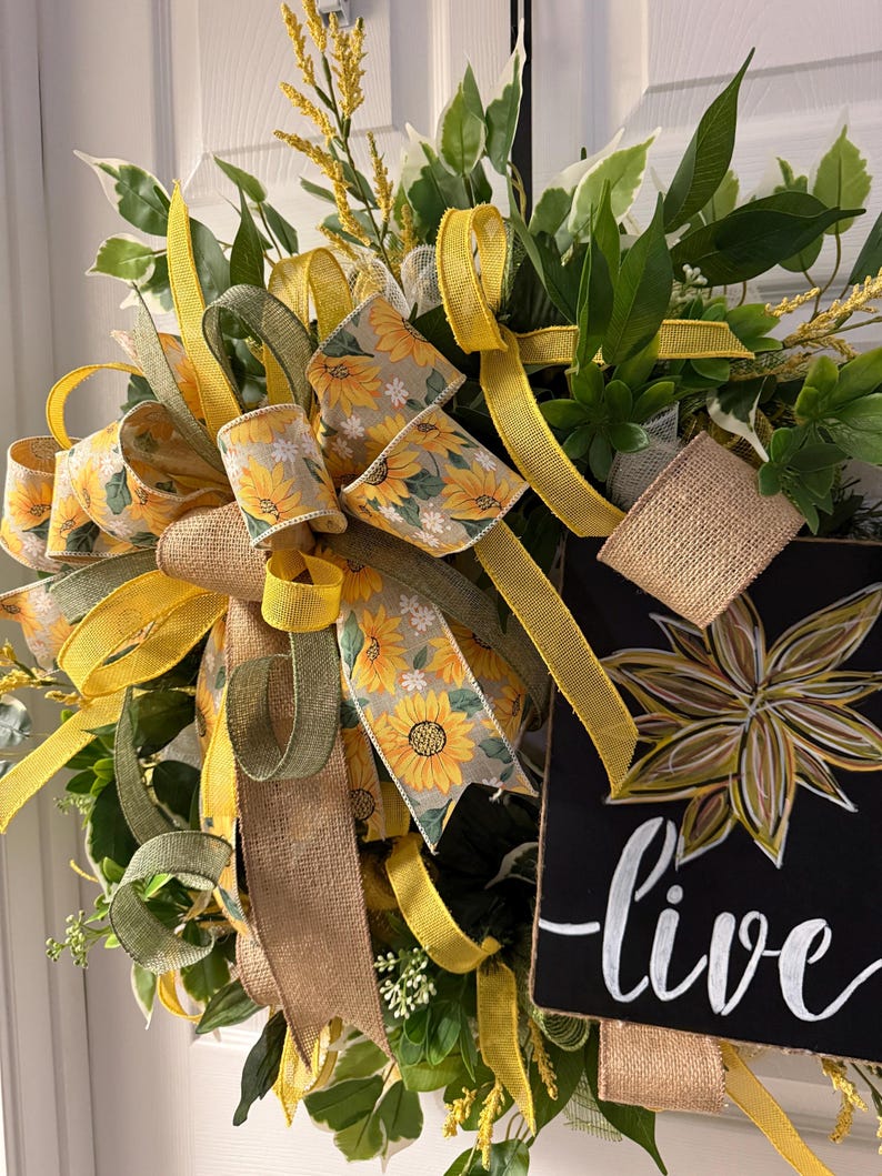 Summer Hand Made Wreath With Hand Painted Sign - Etsy