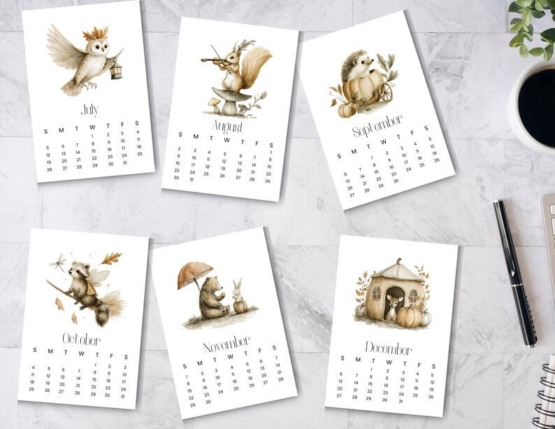 2026 Woodland Animal Calendar: Whimsical Cottagecore Art, Fox, Hedgehog ...
