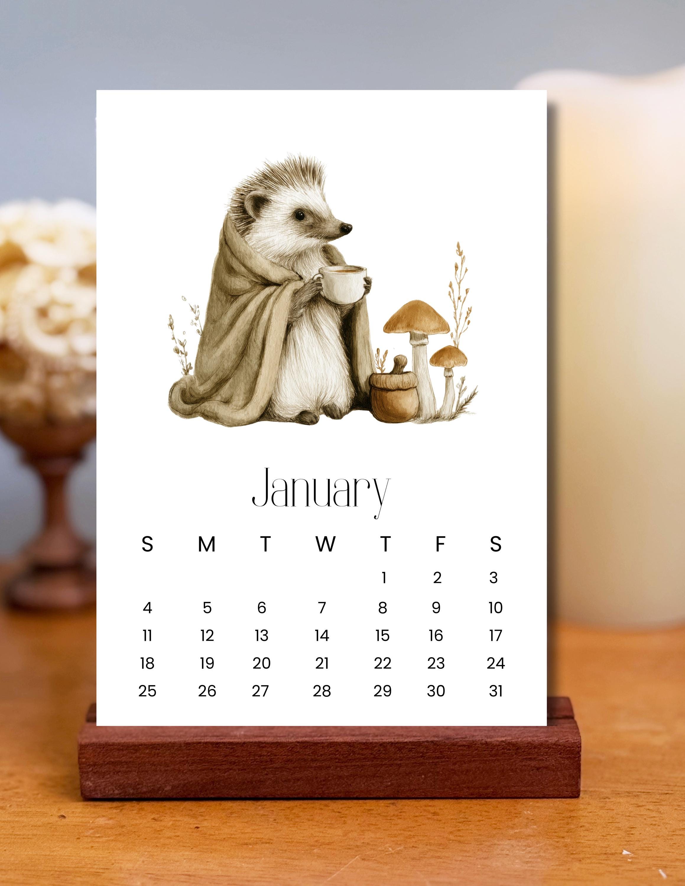 2026 Woodland Animal Calendar: Whimsical Cottagecore Art, Fox, Hedgehog ...