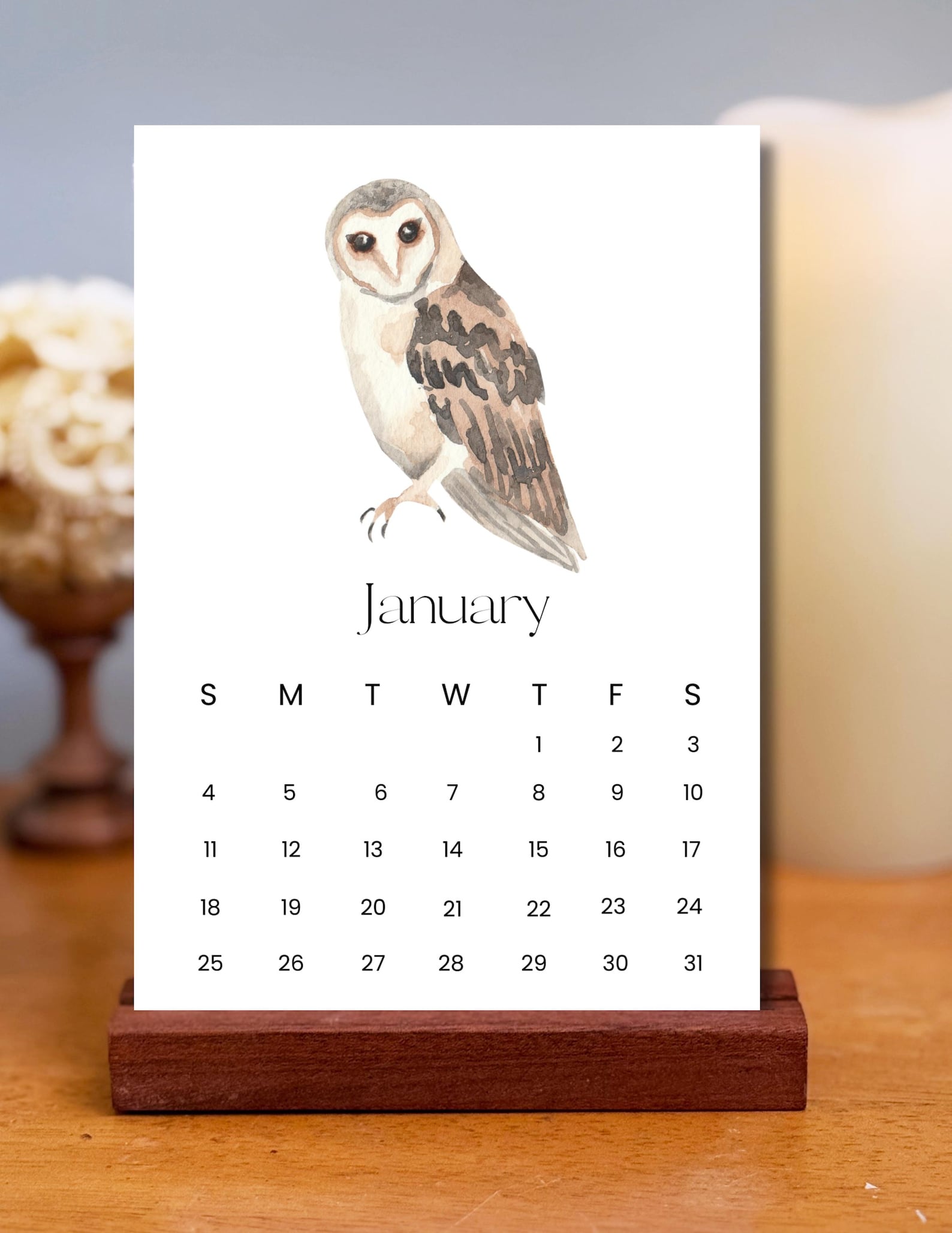 2026 Woodland Animals Desk Calendar: Watercolor Forest Art - Etsy