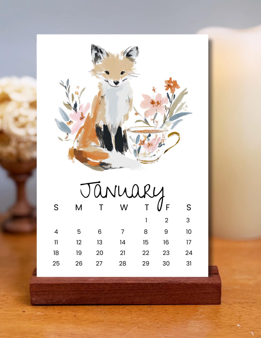 2026 Animal Desk Calendar: Whimsical Cottagecore Tea Party - Etsy