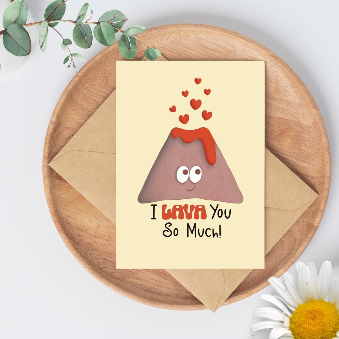 I Lava You Card – Volcano Valentine's Day Pun - Etsy