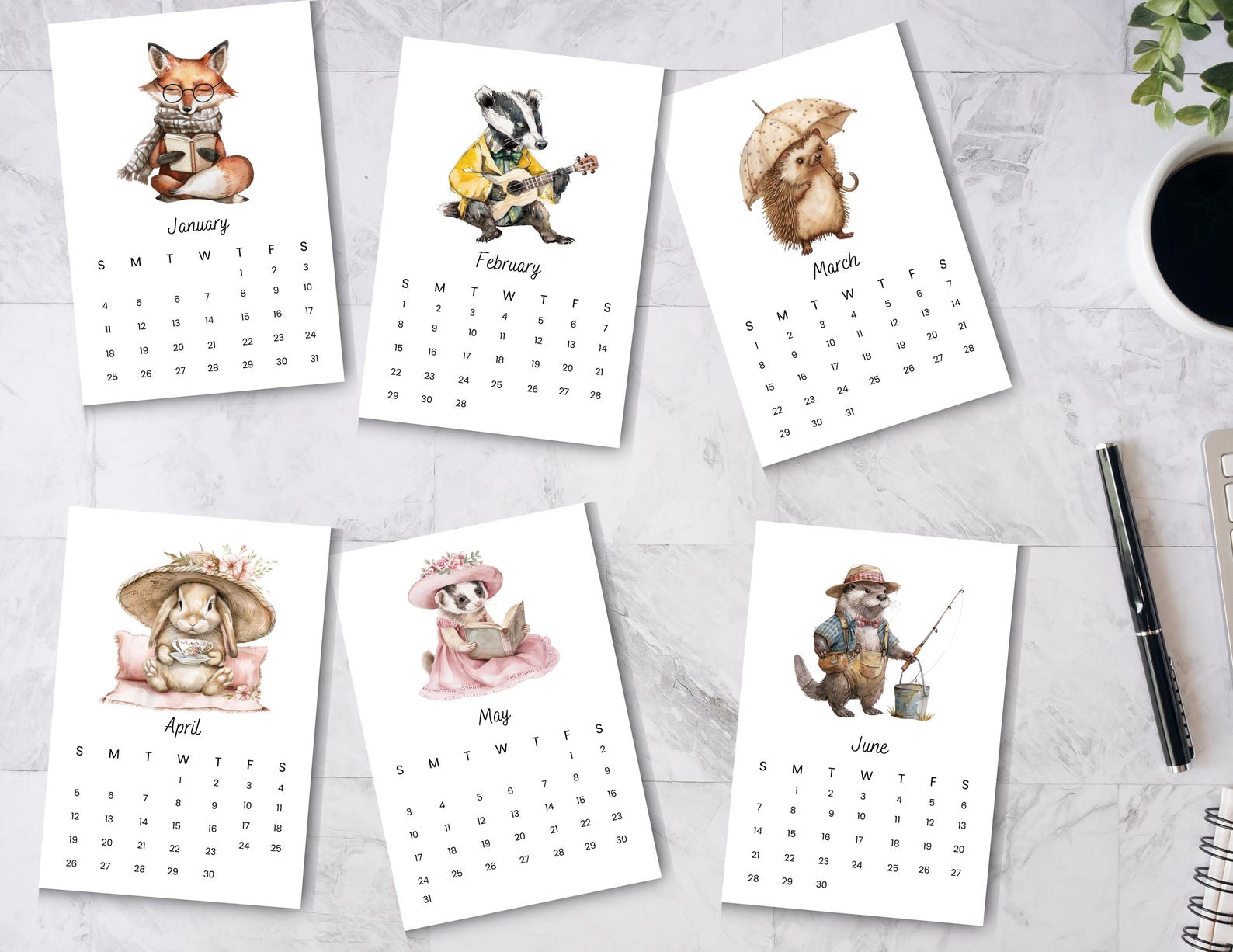 2026 Woodland Animal Calendar: Cottagecore Desk Decor - Etsy
