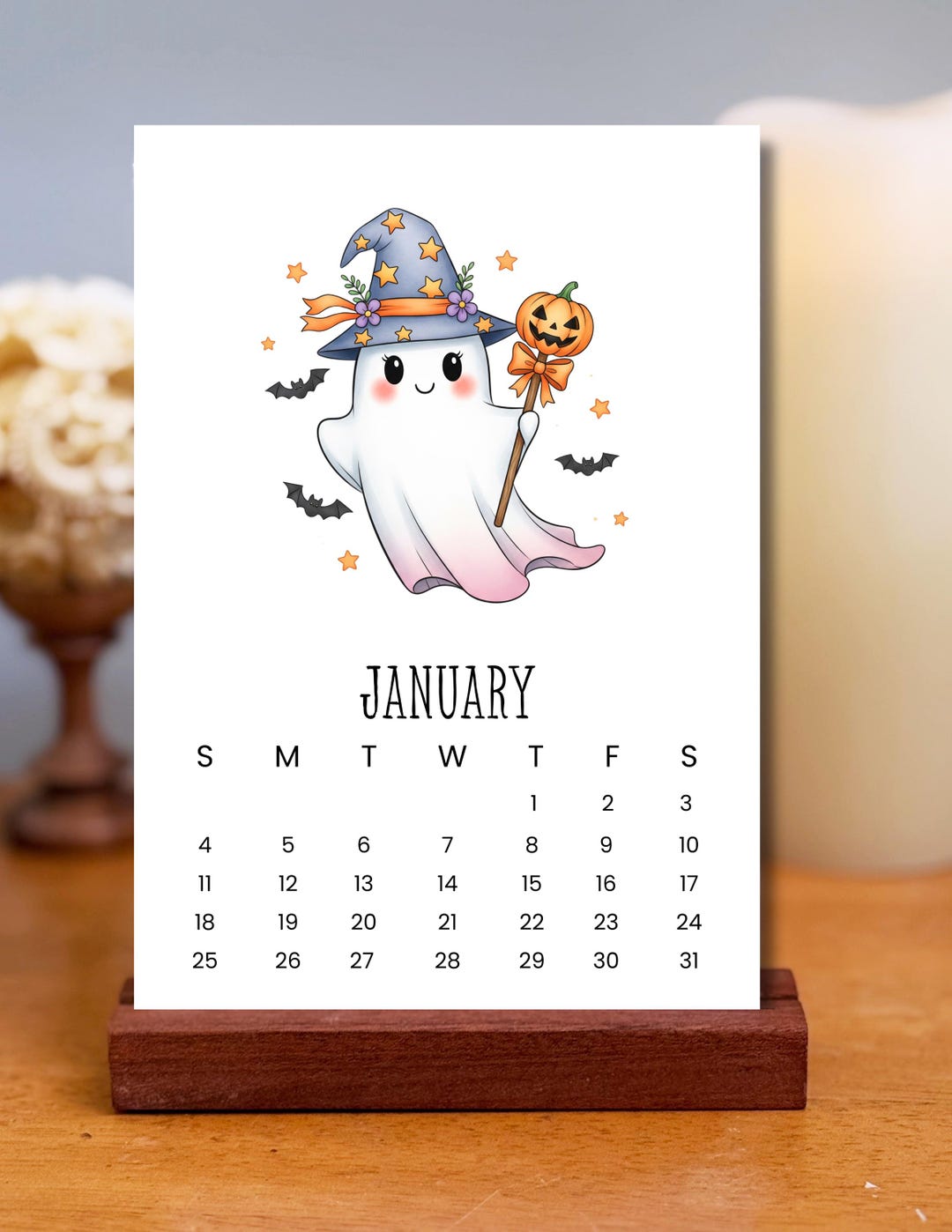 Spooky Ghost 2026 Desk Calendar: Halloween Lover Gift - Etsy