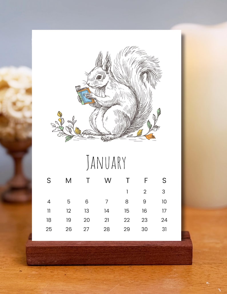 2026 Woodland Desk Calendar: Cottagecore Nature Art - Etsy