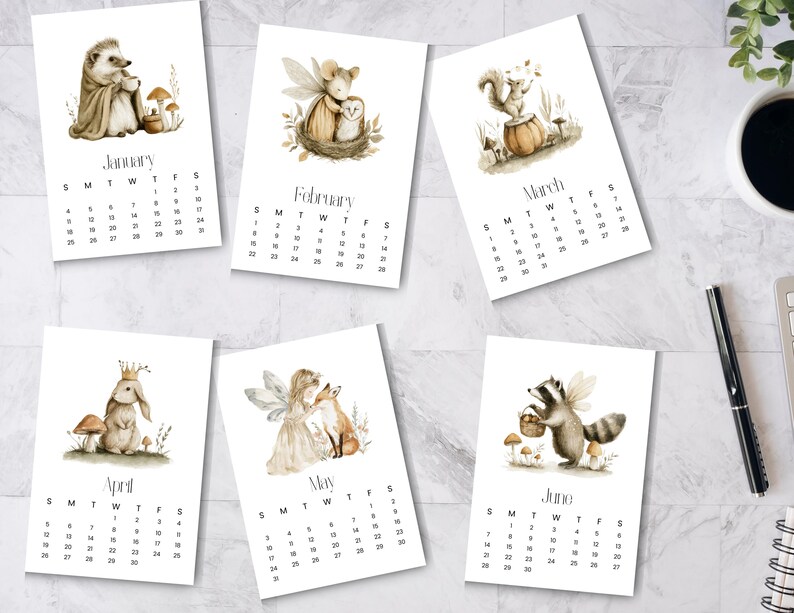 2026 Woodland Animal Calendar: Whimsical Cottagecore Art, Fox, Hedgehog ...