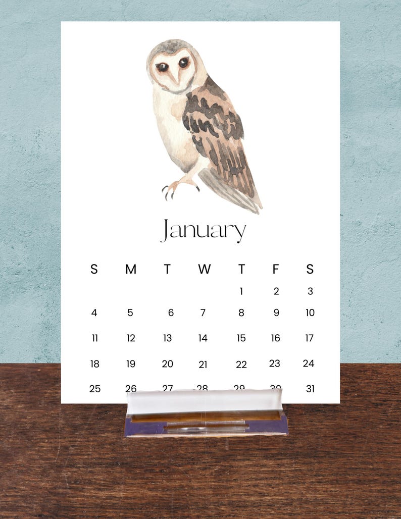 2026 Woodland Animals Desk Calendar: Watercolor Forest Art - Etsy
