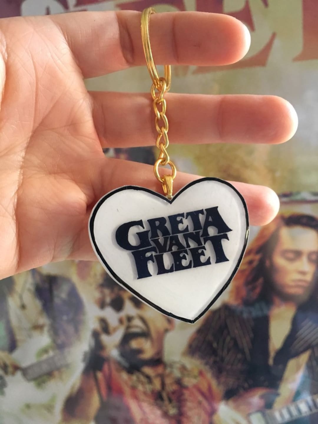 Greta Van Fleet Heart Keychain - Etsy