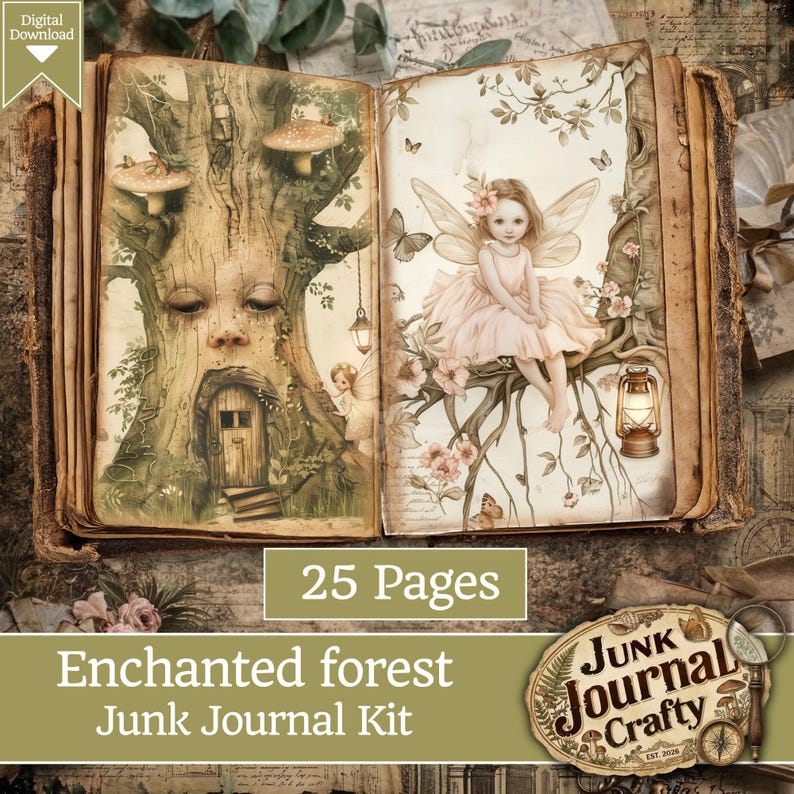 Enchanted Forest Junk Journal Pages, Spring Ephemera Scrapbook ...