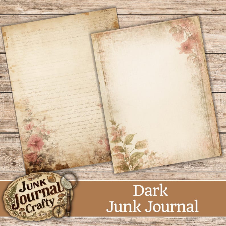 Vintage Scrappy Junk Journal Base Pages, Neutral Antique Scrapbook ...