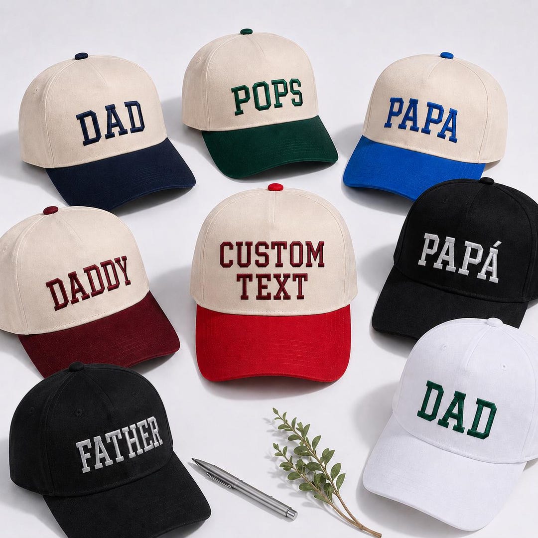 Custom Dad Hat - Embroidered Cap for Papa Daddy Grandpa Pops Grandad ...