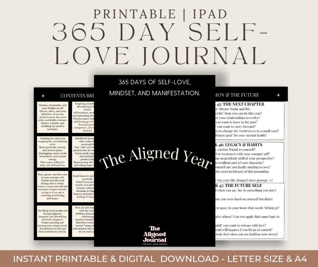 365 Day Self Love Journal Prompts | Guided Reflection Workbook (digital ...