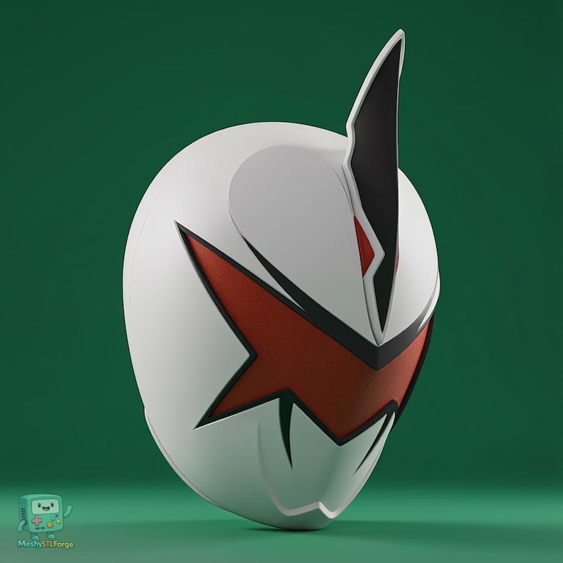 Dino Thunder White Ranger Mask STL File | Magnetic Mask 3D Print ...