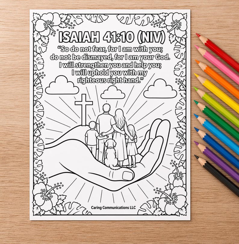 Isaiah 41:10 Coloring Page Bundle |family Faith Coloring Sheet Bible ...