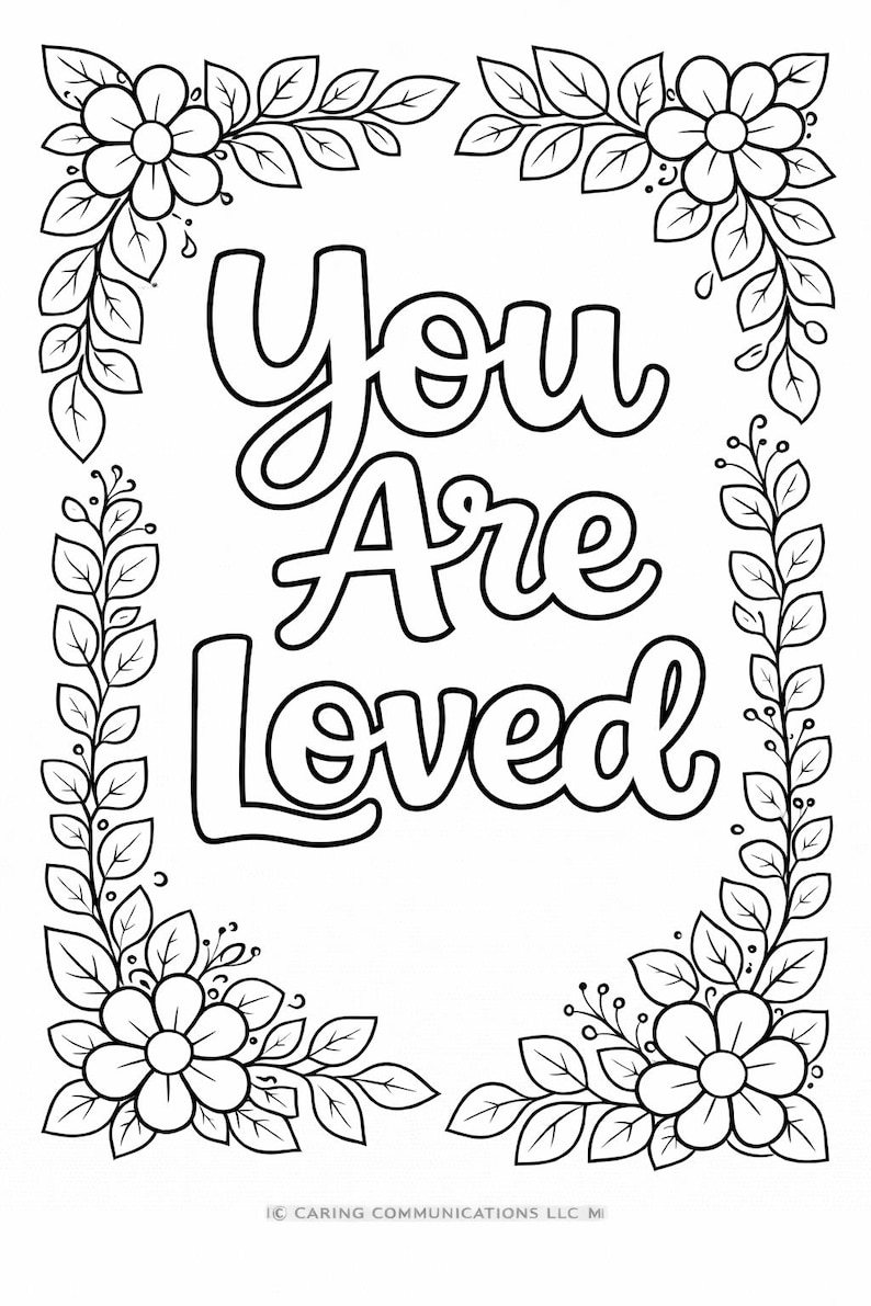 You Are Loved Coloring Page Digital Download With Printing Instructions ...