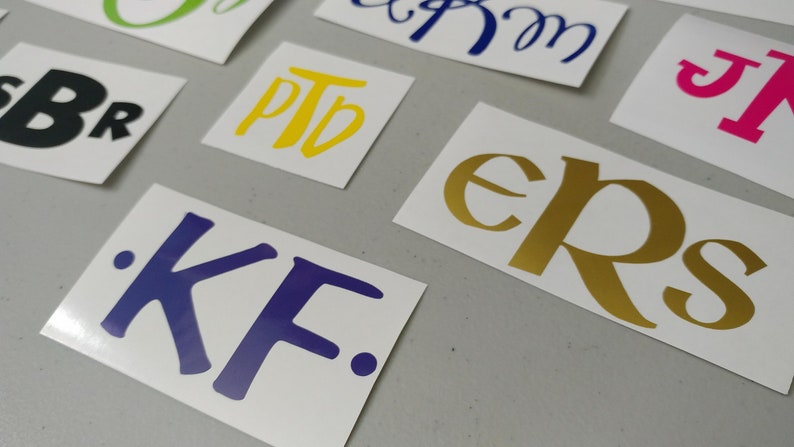 Monogram Vinyl Decal Cell Phone Monogram Laptop Monogram | Etsy