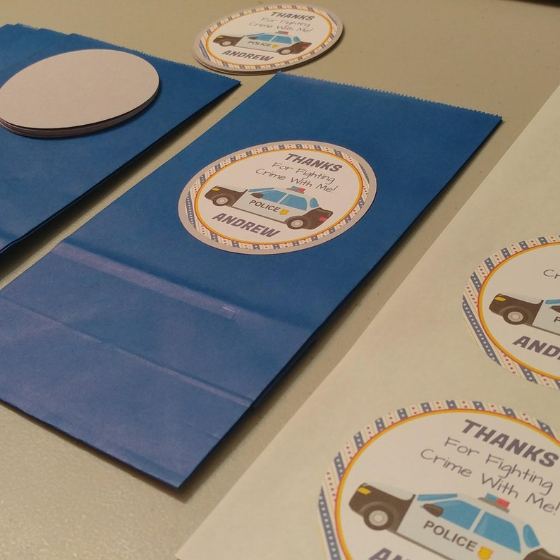 Police Officer Favor Bags Police Themed Favor Bags Blue - Etsy