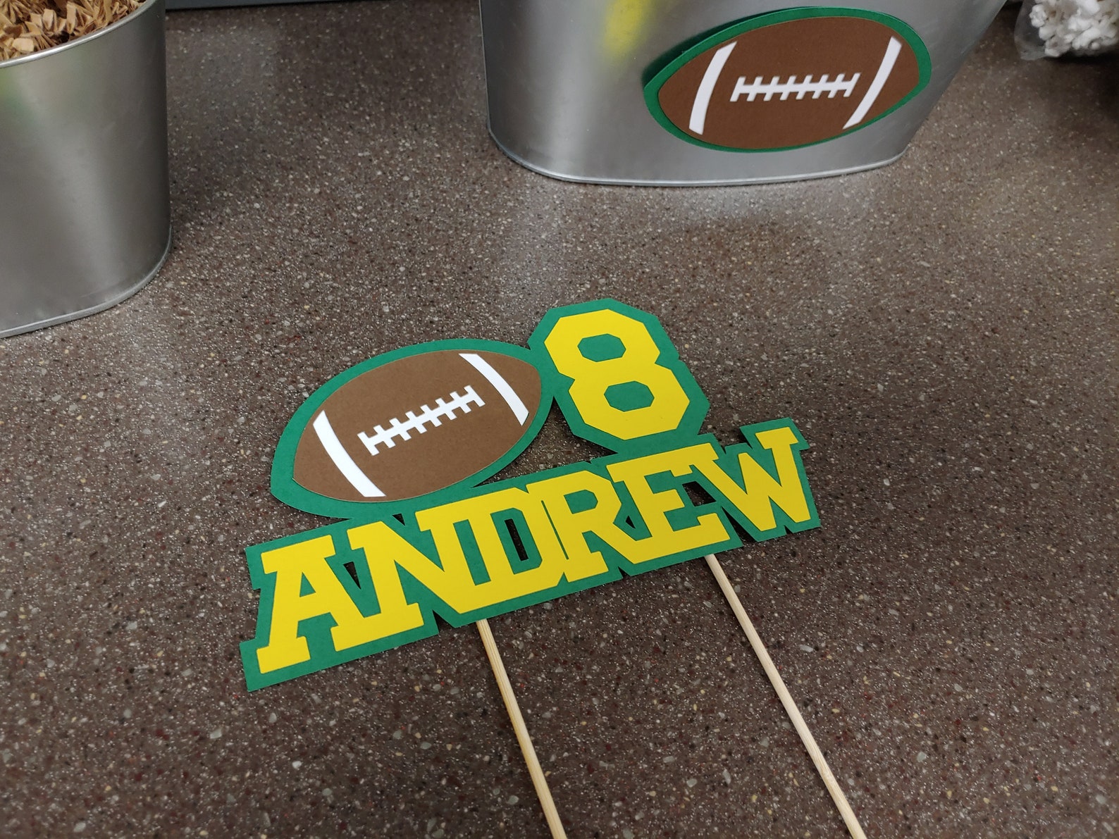 Football Cake Topper - Personalized Football Cake Topper - Football ...