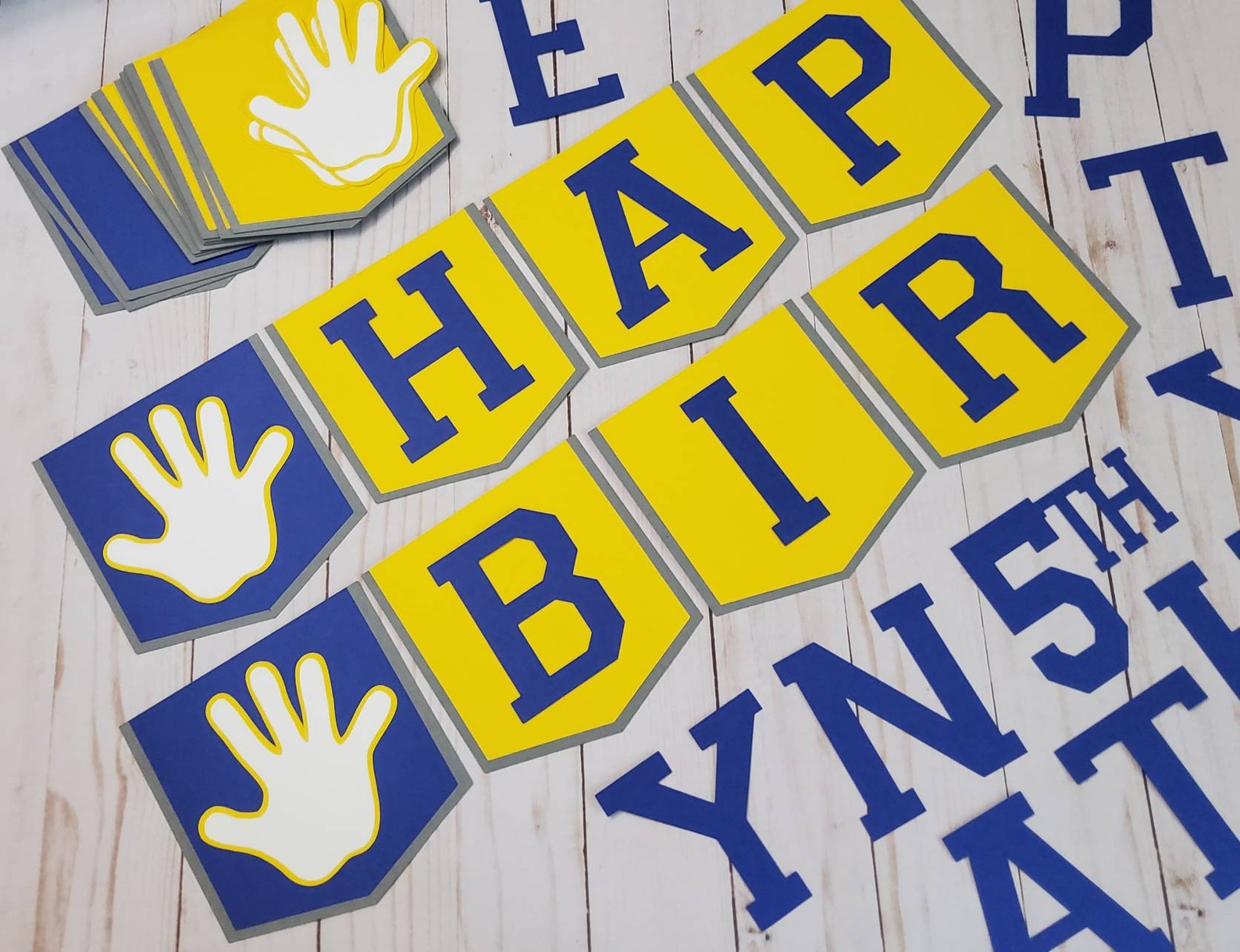 High Five I'm Five Birthday Banner - DIY High Five Birthday Banner ...