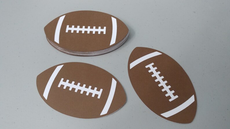 Football Cutouts - 12 Football Die Cuts - Football Party Tags - Sports ...