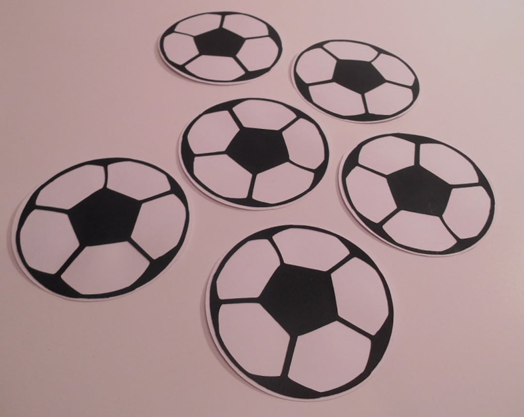Soccer Ball Cutouts - 12 Soccer Ball Cupcake Toppers - Sports Party ...